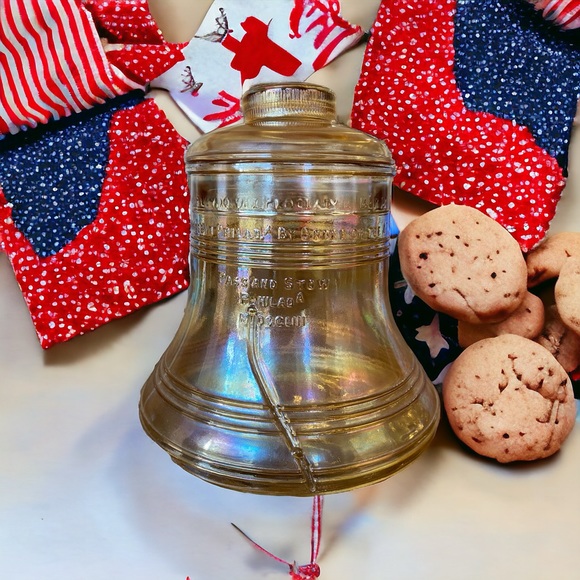 Kitchen | Vintage 1976 Carnival Glass Liberty Bell Cookie Jar Mint ...